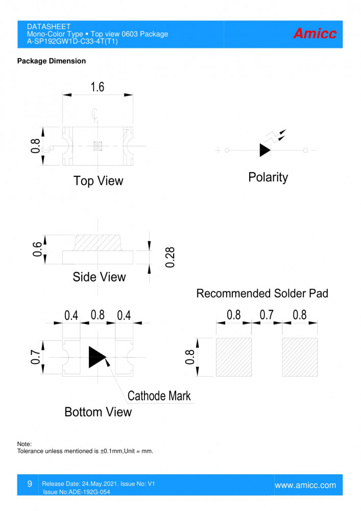 A-SP192GW1D-C33-4T(T1) datasheet page 9