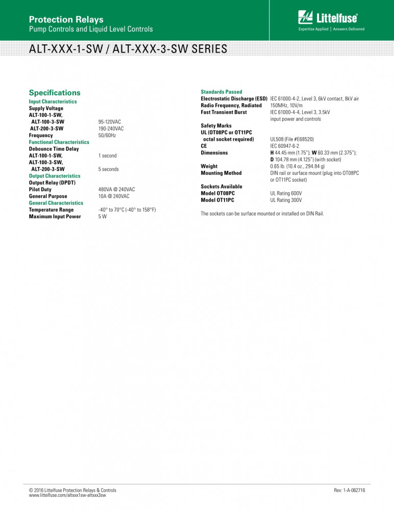 ALT-100-1-SW wiring and specification documentation page