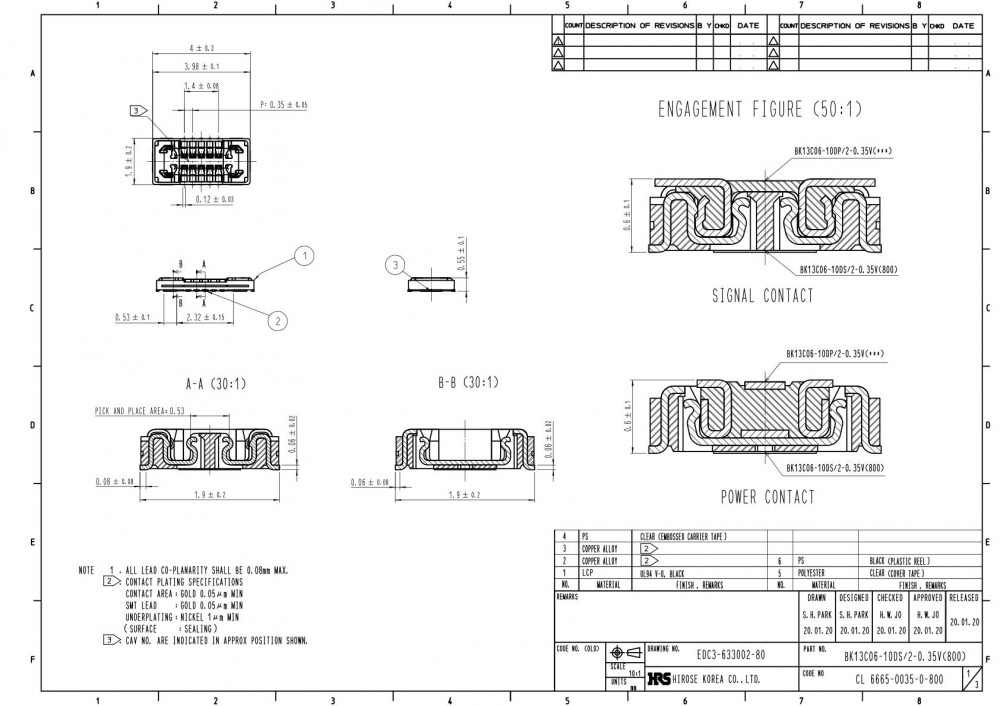 HRS BK13C06-10DS/2-0.35V(800) technical drawing page 1