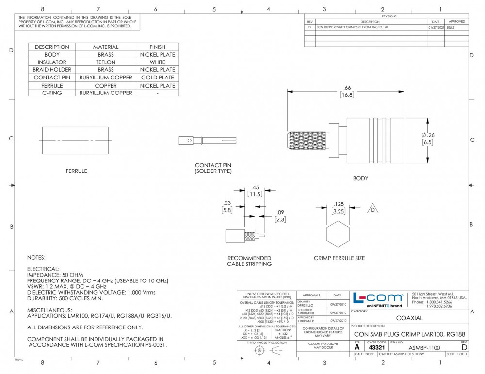 L-com ASMBP-1100 product drawing