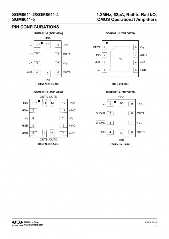 SGM8611-5 technical document page 4