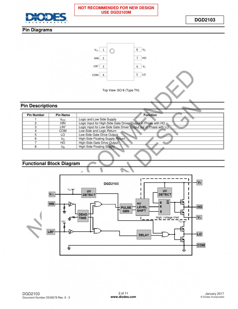DGD2103 datasheet page 2