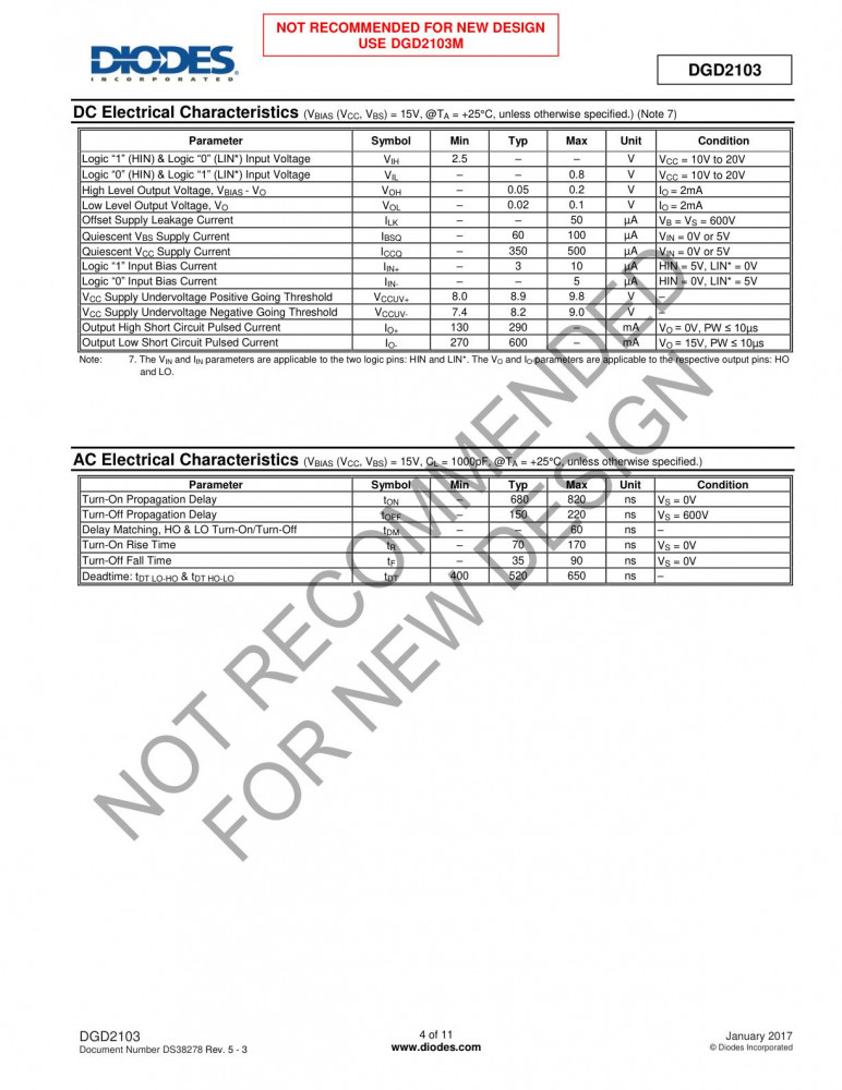 DGD2103 datasheet page 4