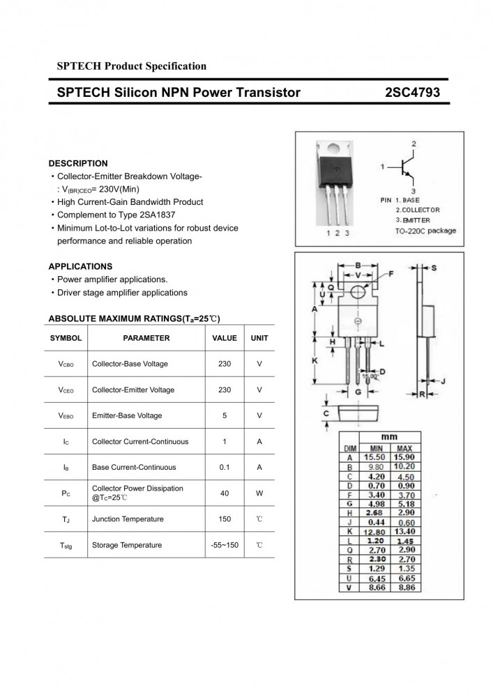 2SC4793 datasheet page 1