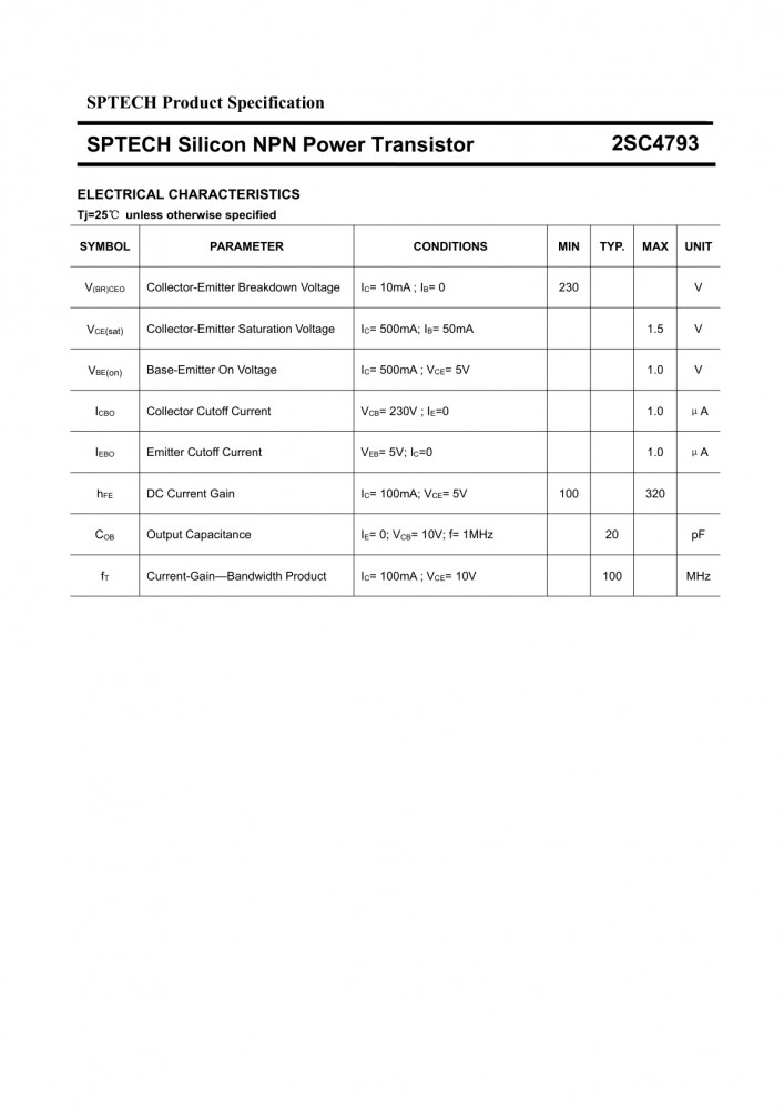 2SC4793 datasheet page 2