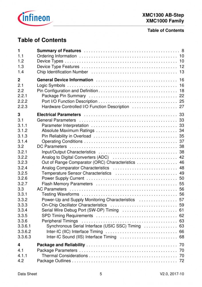 Infineon XMC1300 datasheet page 5