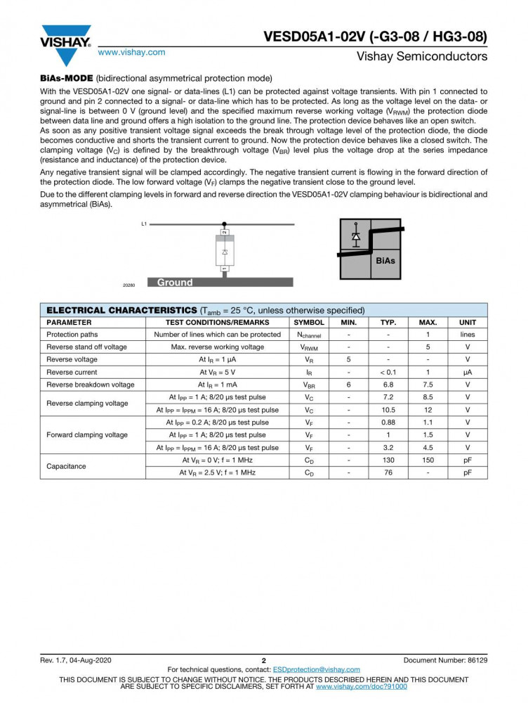 VESD05A1-02V datasheet page 2