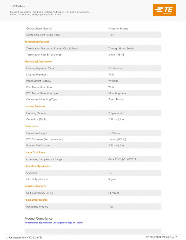 TE Connectivity 1-1393644-6 document page 2