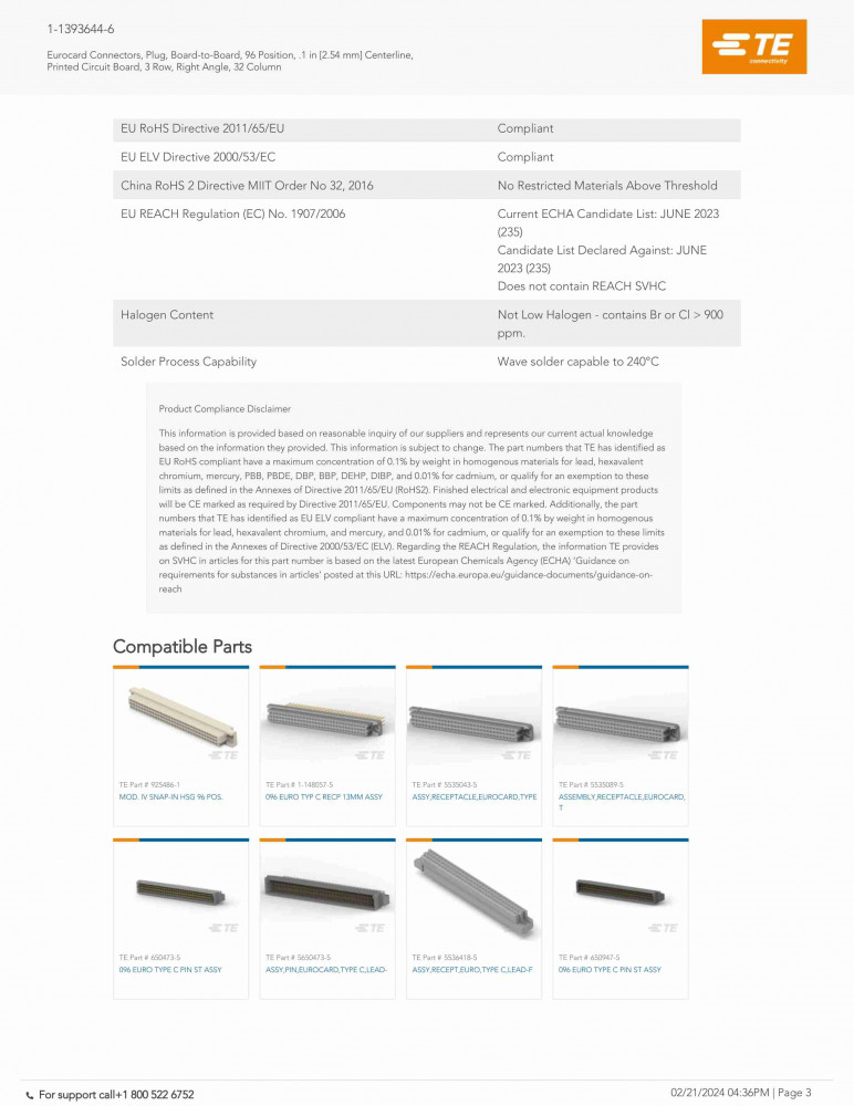 TE Connectivity 1-1393644-6 document page 3
