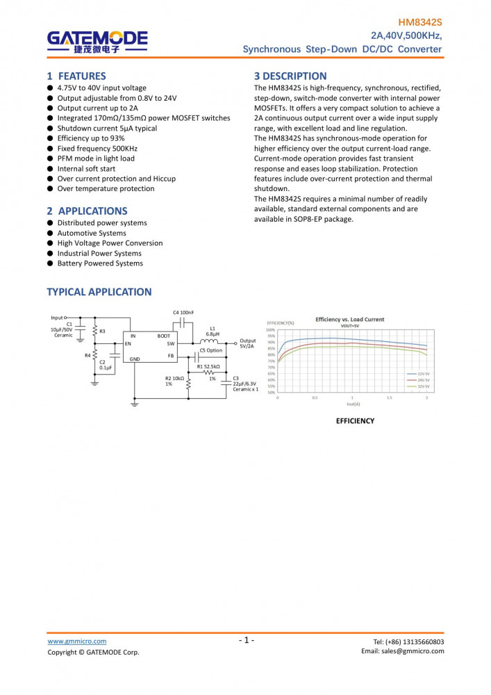 HM8342S datasheet page 1