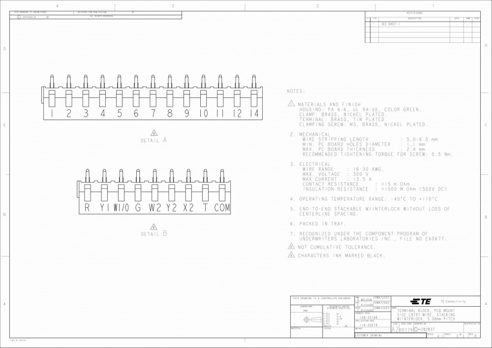 TE Connectivity 2-282837-5 technical drawing page 2
