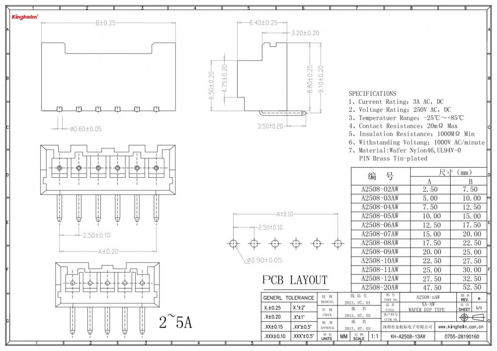 KH-A2508-13AW technical document preview