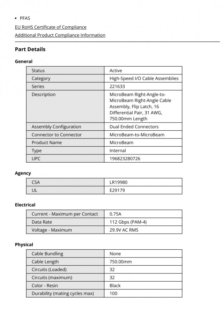 MOLEX 2216330750 product drawing page 2