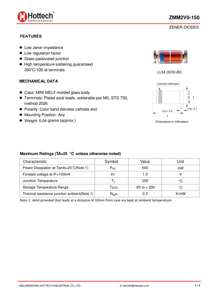 ZMM11 datasheet page 1