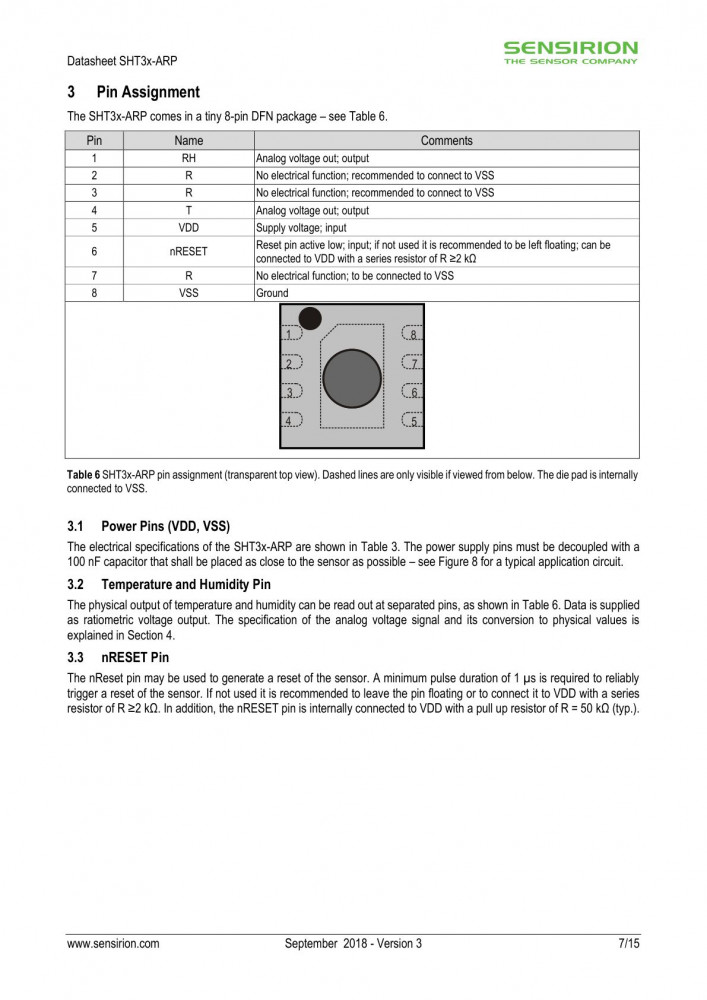 SHT31-ARP datasheet page 7