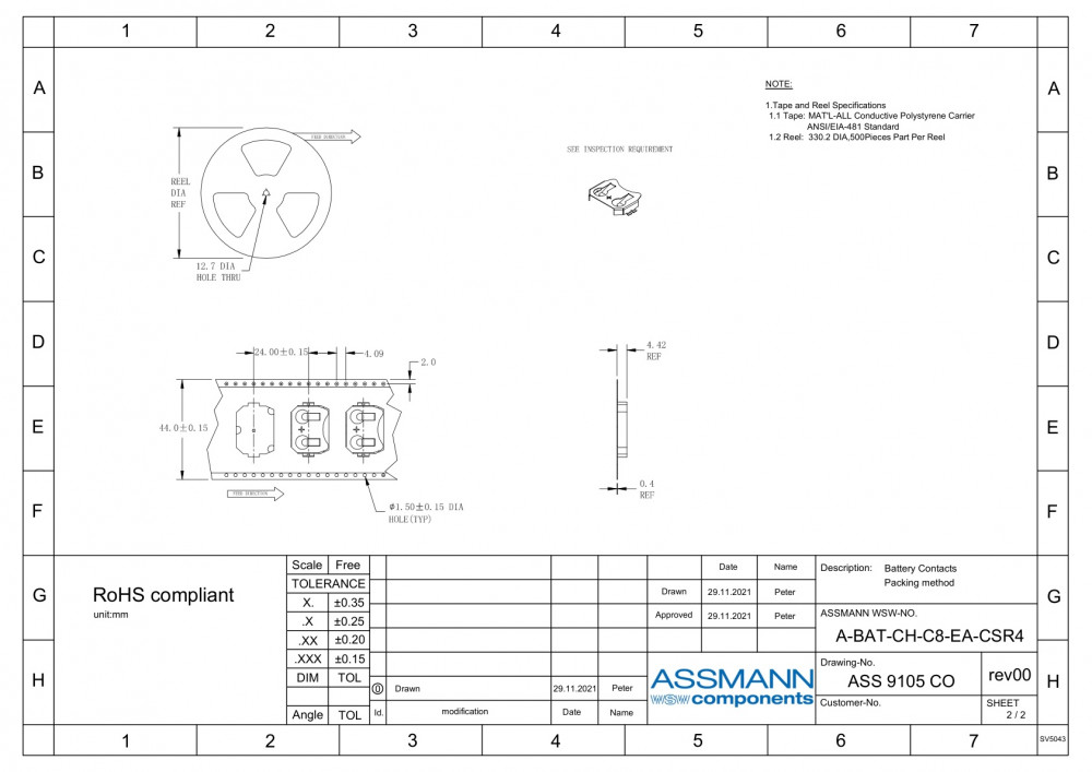 A-BAT-CH-C8-EA-CSR4 battery contact packing method drawing page 2