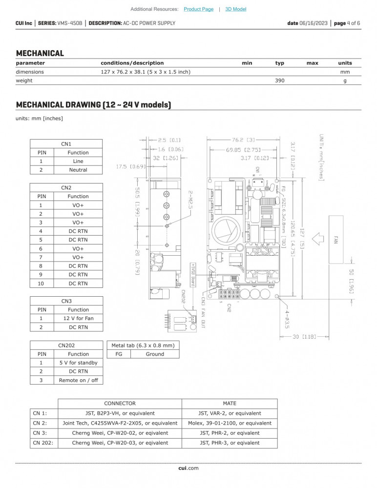 CUI VMS-450B-24 datasheet page 4