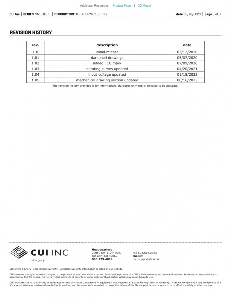 CUI VMS-450B-24 datasheet page 6
