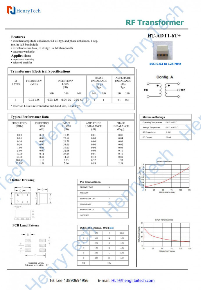 HT-ADT1-6T+ technical document page