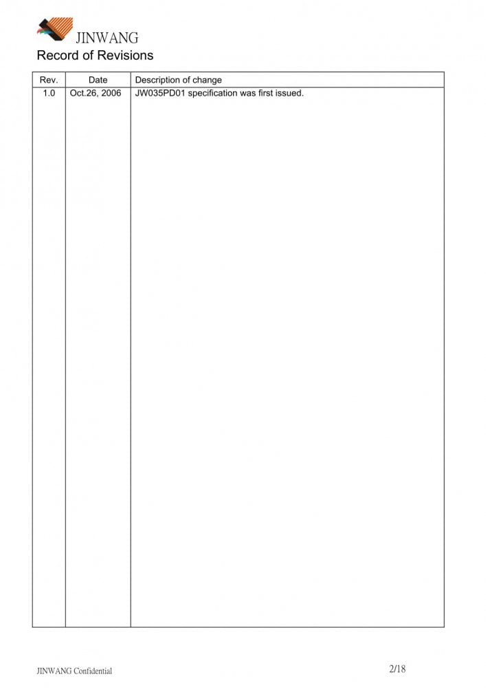 Product specification page 2