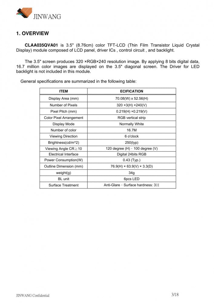 Product specification page 3
