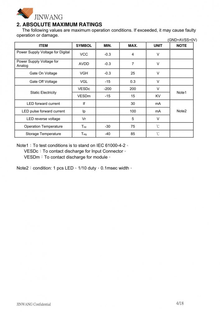 Product specification page 4