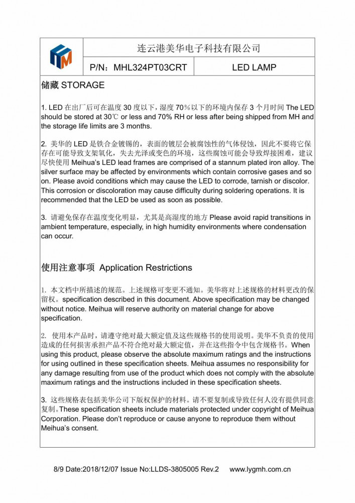 MHL324PT03CRT datasheet page 8