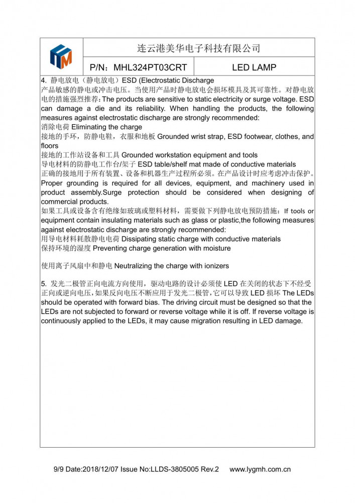 MHL324PT03CRT datasheet page 9