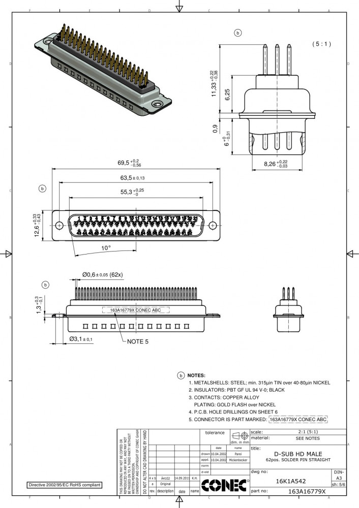 CONEC D-Sub HD drawing set, page 5