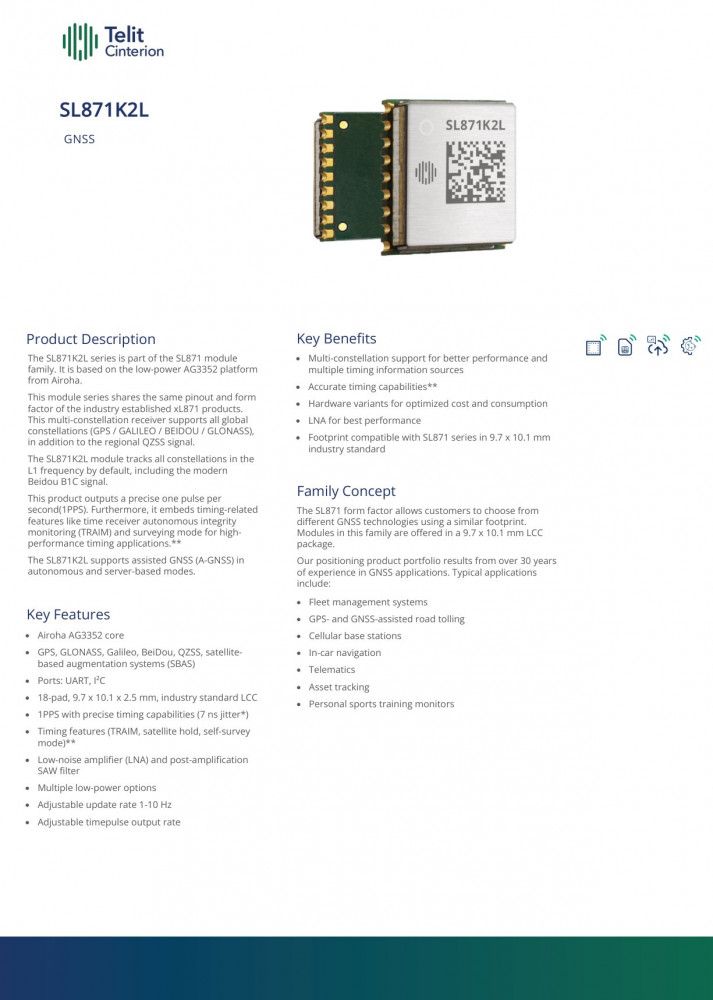SL871K2L technical document page 1
