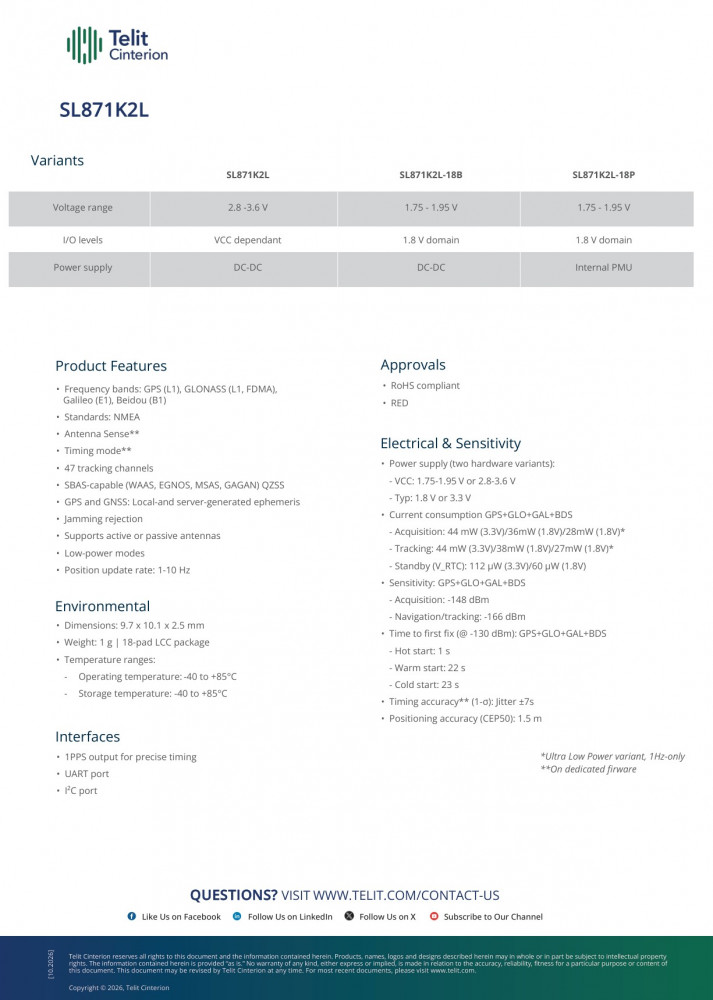 SL871K2L technical document page 2