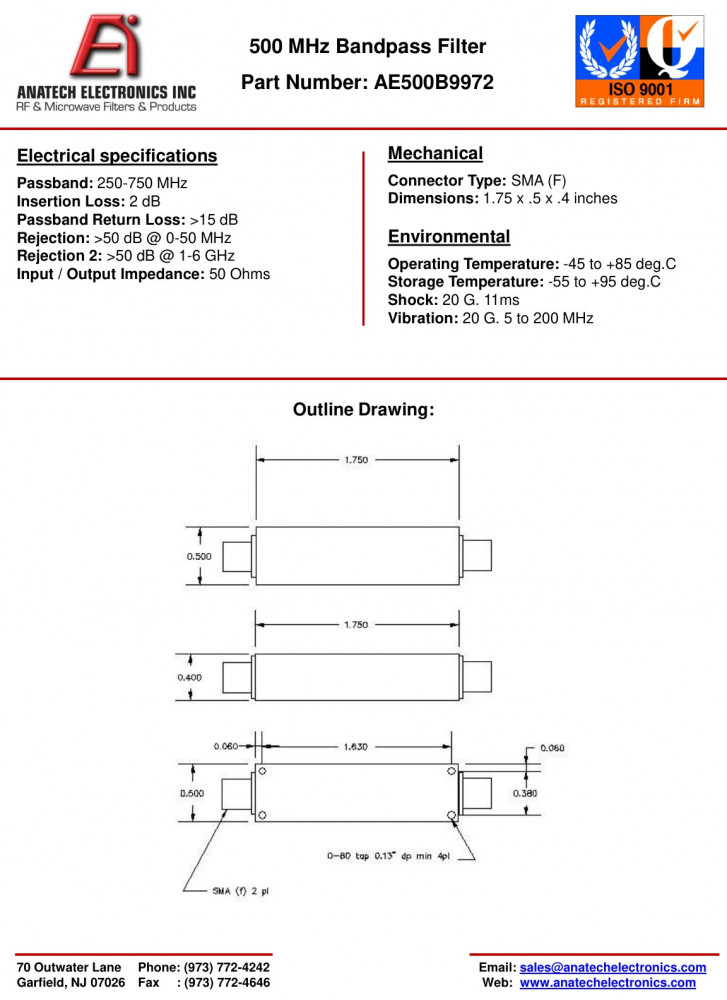 AE500B9972 technical document page 1