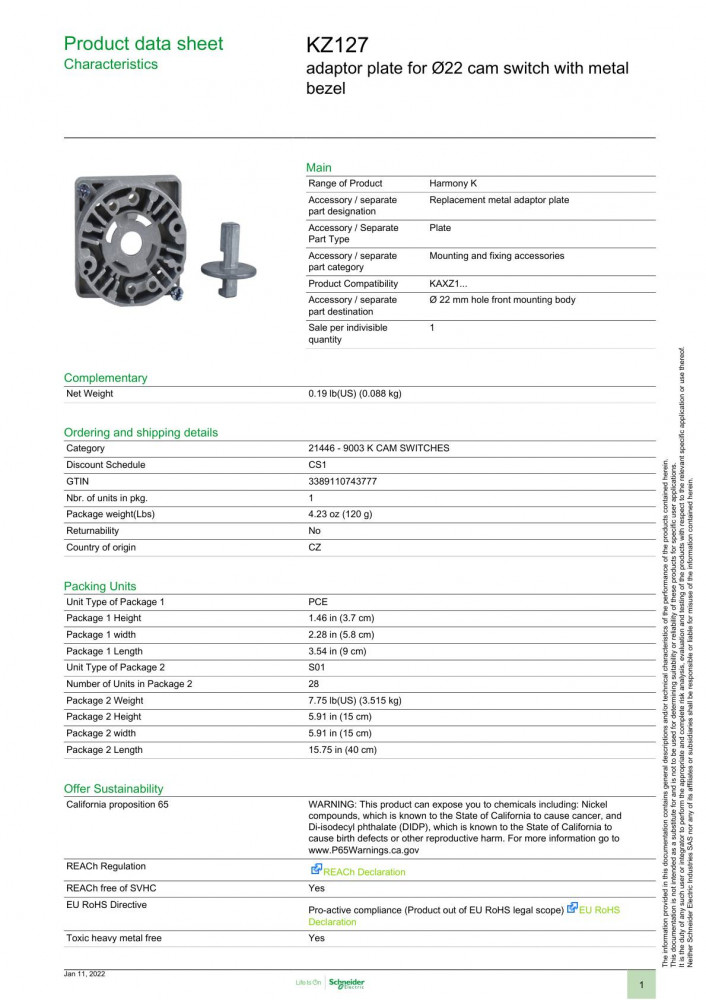 KZ127 technical documentation page 1