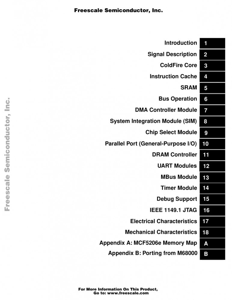 MCF5206e manual page 7