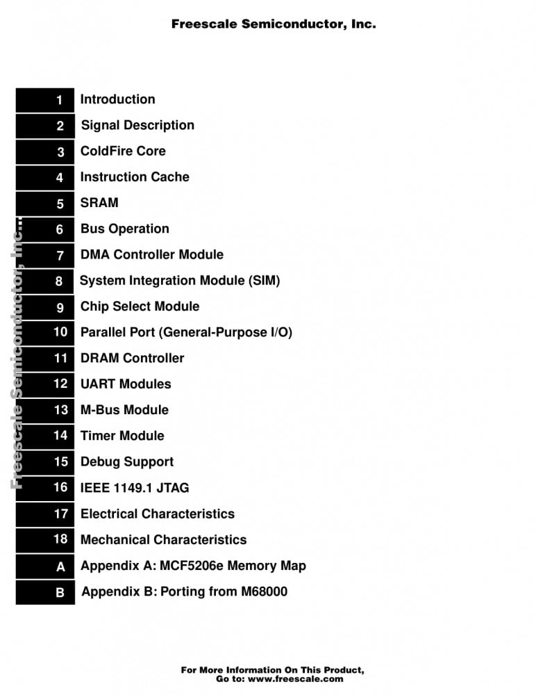 MCF5206e manual page 8