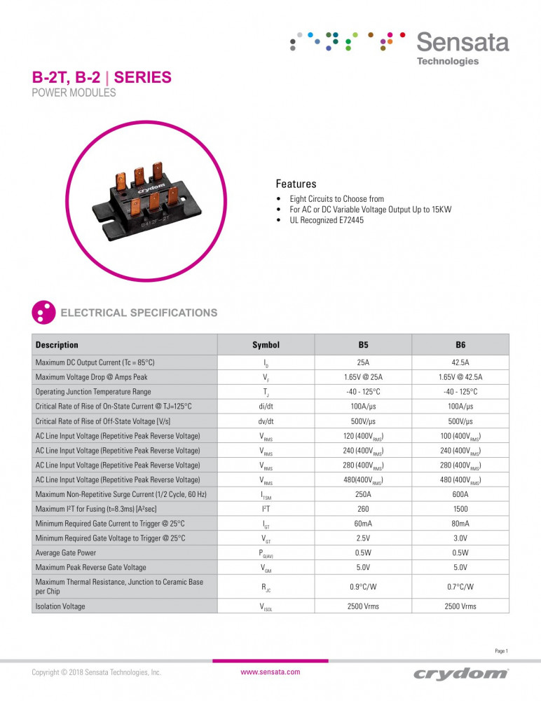 B552-2T product documentation page 1