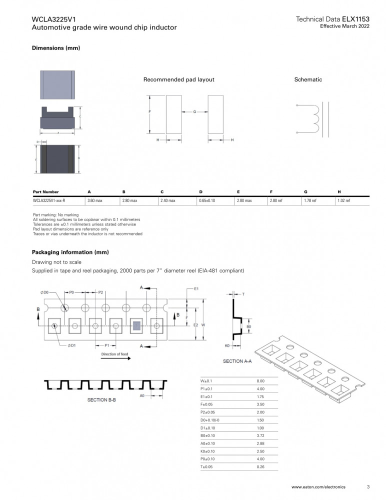 EATON WCLA3225V1 datasheet page 3