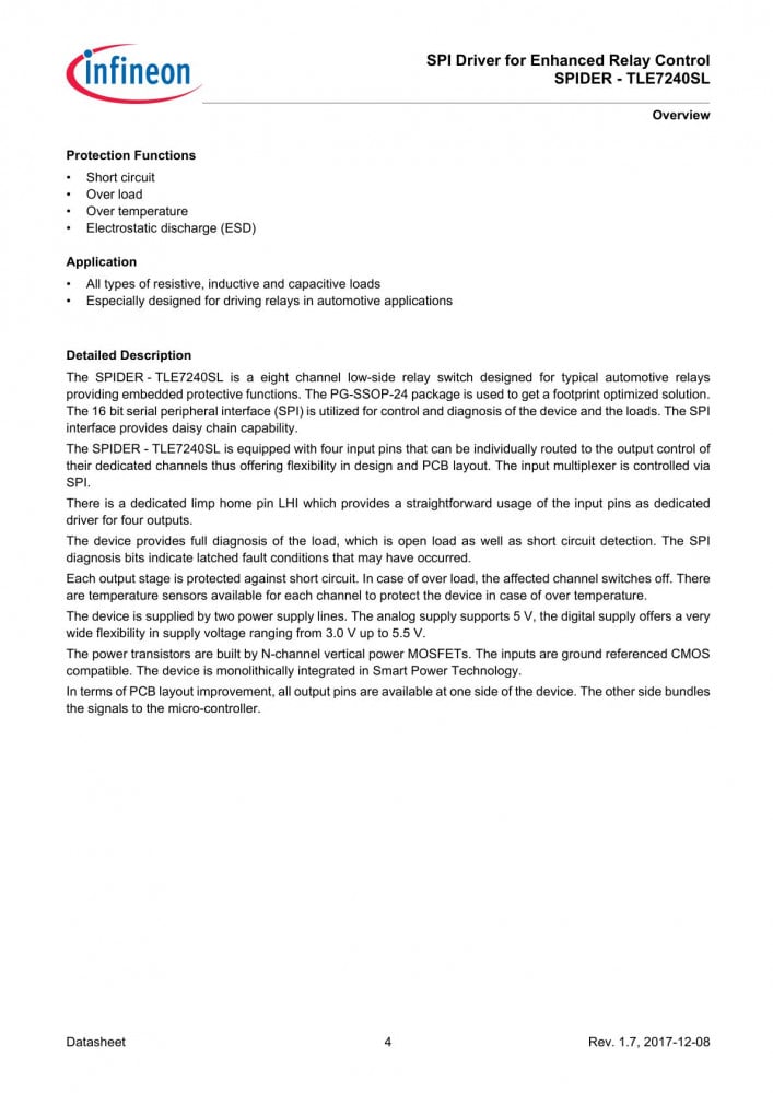 TLE7240SL datasheet page 4