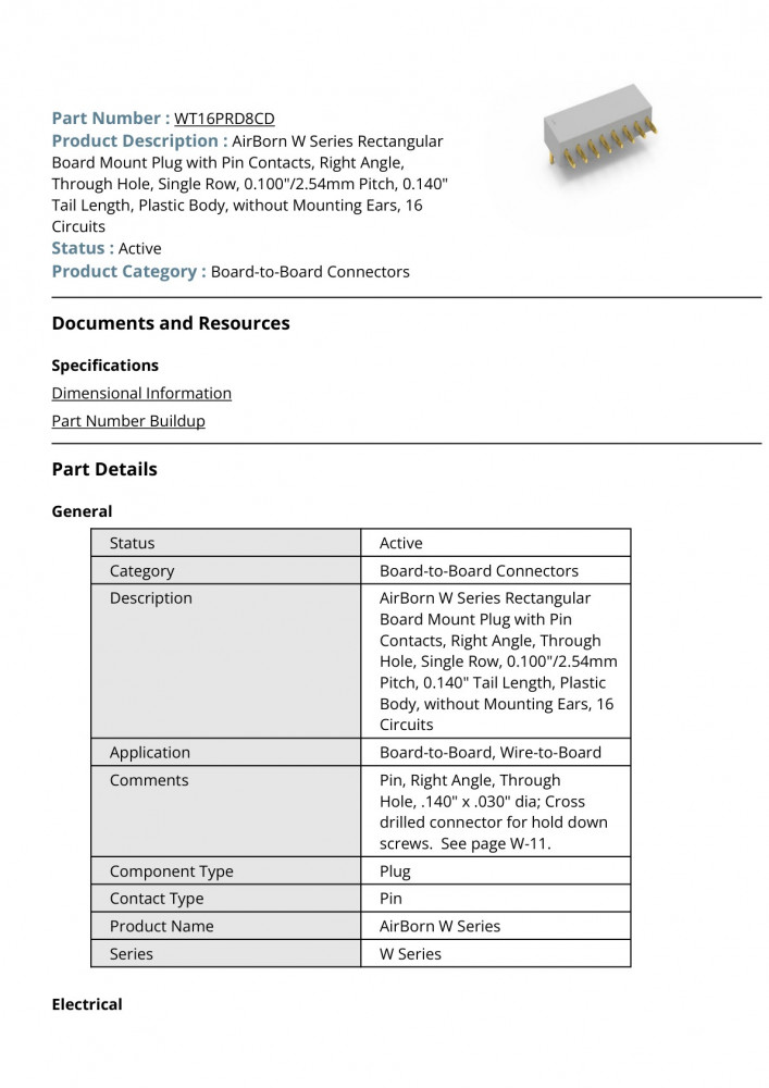 WT16PRD8CD technical document page 1