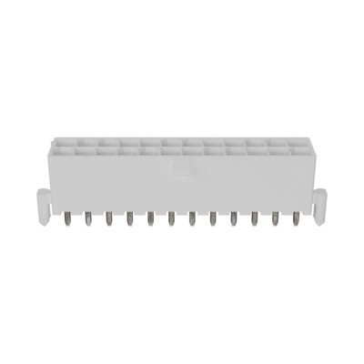 Mini-Fit Jr. First Mate / Last Break Header, 4.20mm Pitch, Dual Row, Vertical, with Snap-in Plastic Peg, 24 Circuits, Nylon 6/6 UL 94V-2, Matte Tin (Sn) Plating, Natural for sale