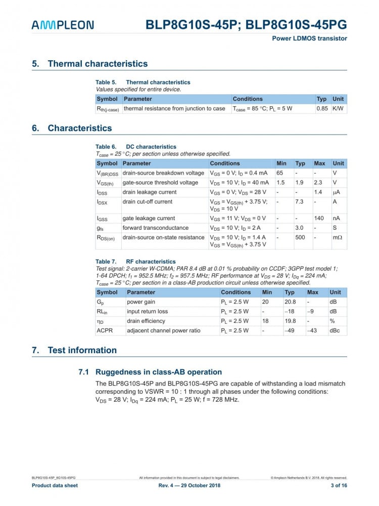 Datasheet page 3