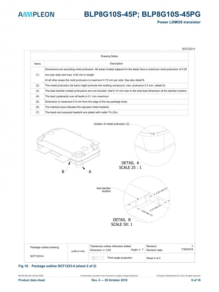 Datasheet page 9