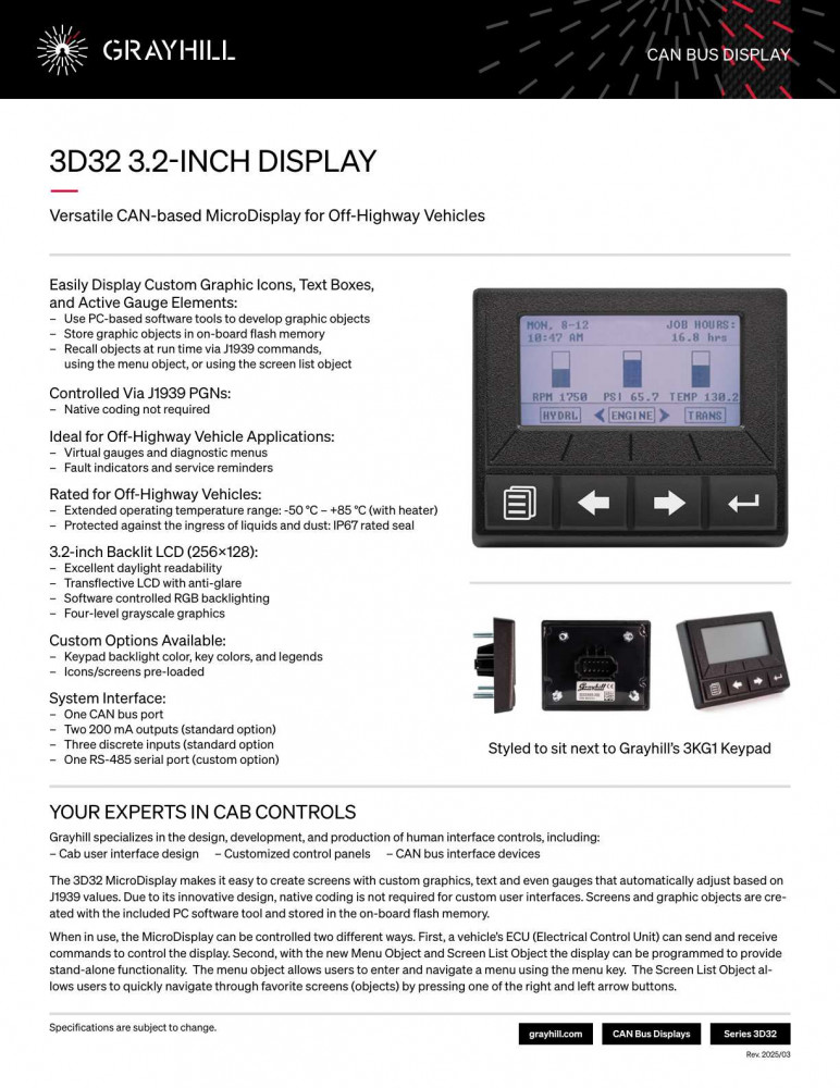 Grayhill 3D32HK-200 technical documentation page 1