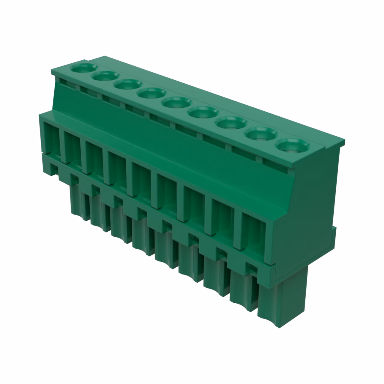 3.81mm Pitch Eurostyle Vertical Plug, with Reverse Imprinting, Rear Wire  Entry, Green Housing, Gold (Au) Plated, 9 Circuits for sale