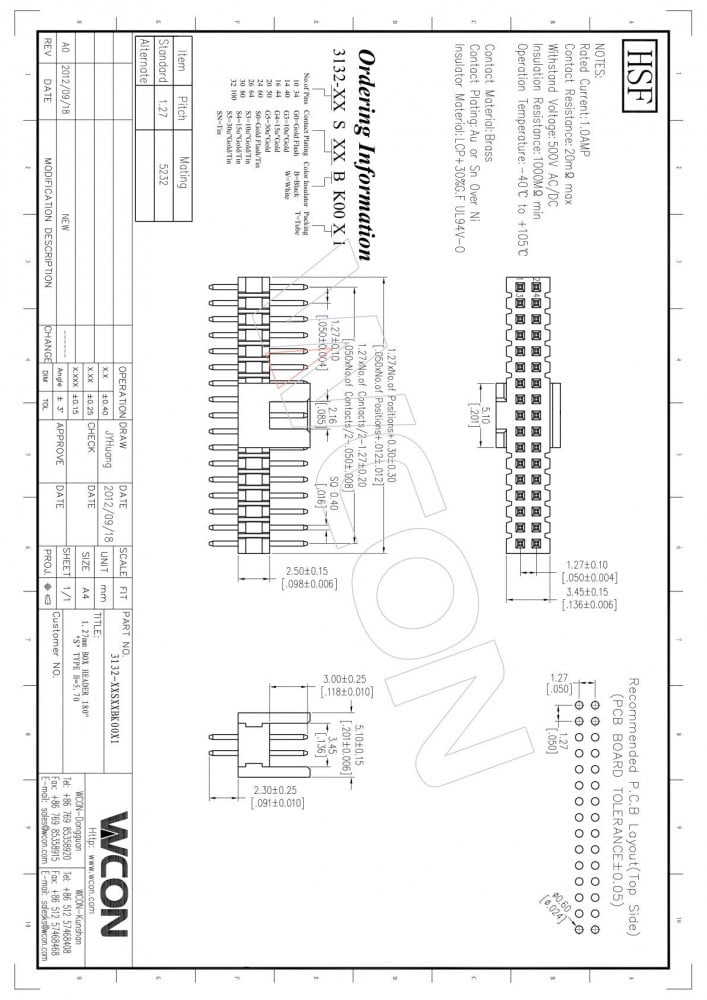Wcon 3132-10SG0BK00T1 technical drawing preview