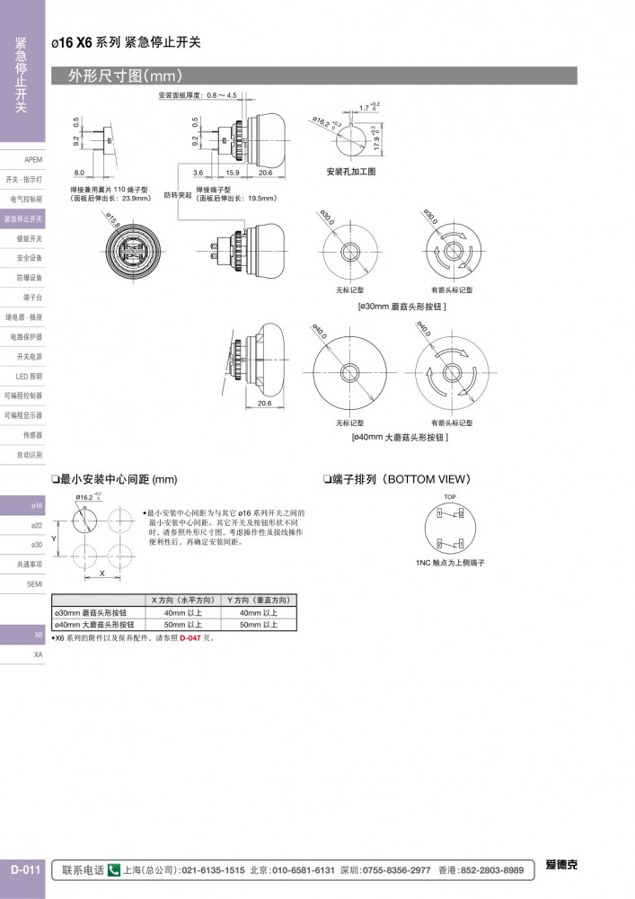 IDEC X6 emergency stop switch document page 5