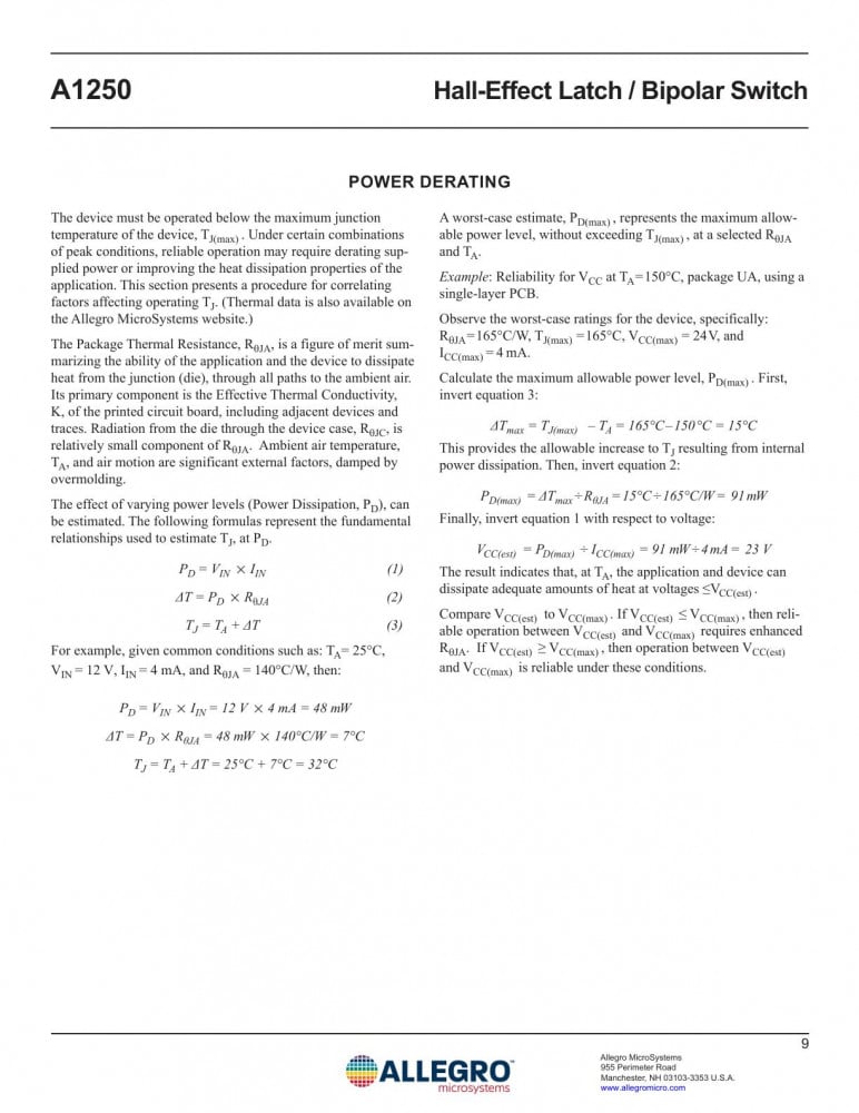A1250 datasheet page 9