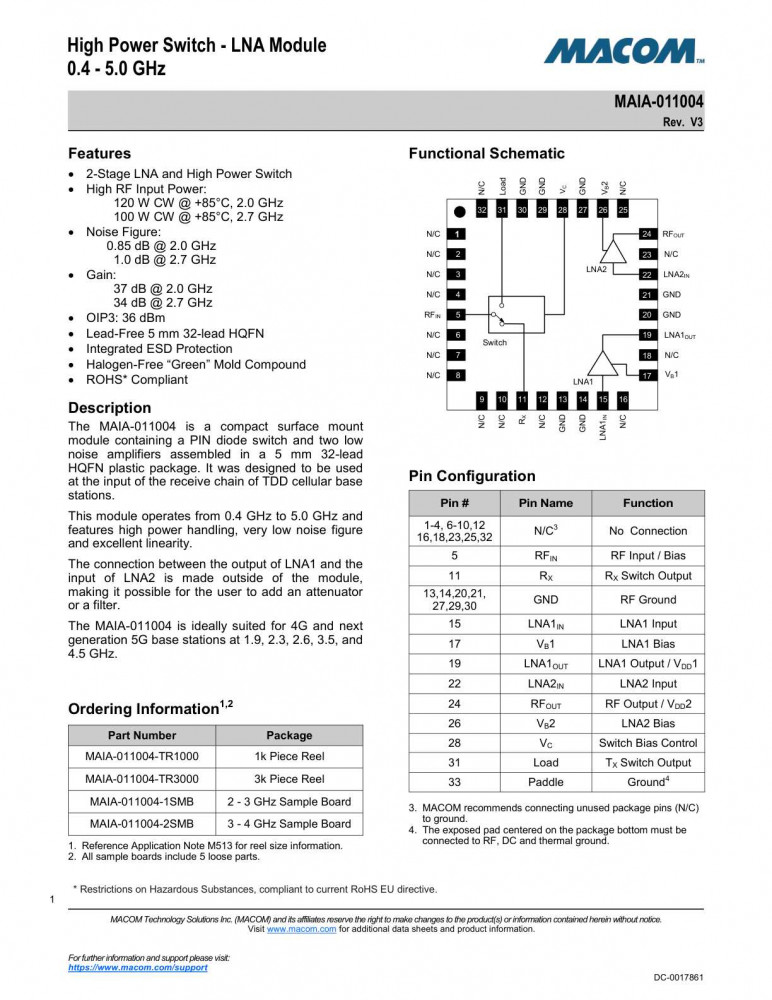 MAIA-011004 datasheet page 1