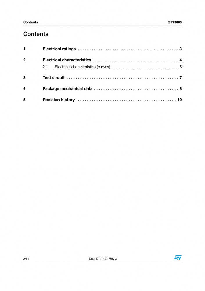 ST13009 datasheet page 2