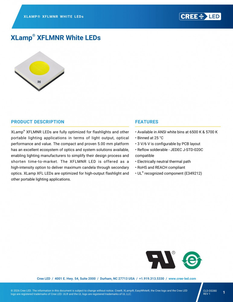 XFLMNR datasheet page 1